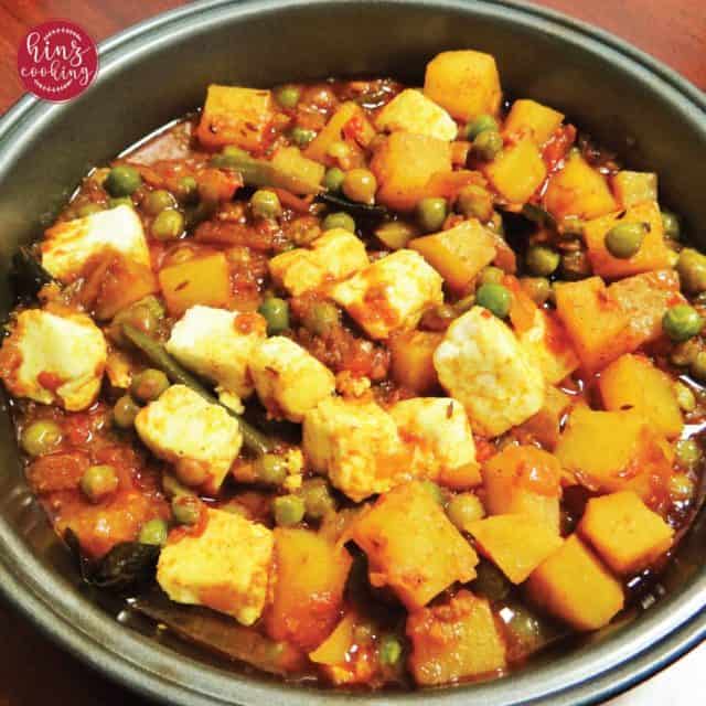 Aloo Matar Paneer Recipe (Dhaba Style) - Hinz Cooking