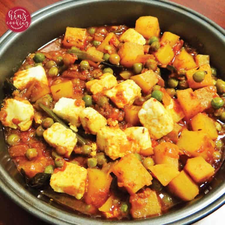Aloo Matar Paneer Recipe (Dhaba Style) - Hinz Cooking